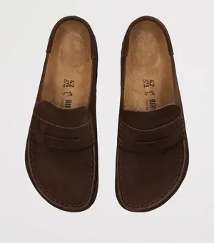BIRKENSTOCK Suede Naples Wrapped Clogs - Brown