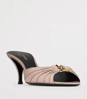 Saint Laurent Leather Babylone Heeled Mules 60 - Nude