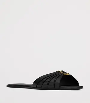Saint Laurent Babylone Leather Sandals - Black