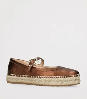 GIANVITO ROSSI Elda Leather Ballet Flats
