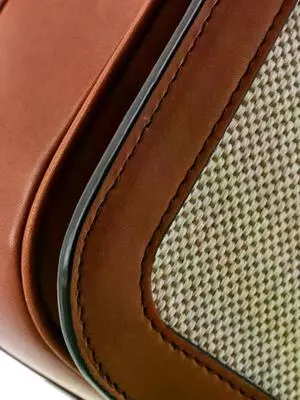 Celine Triomphe Shoulder Bag In Canvas And Leather - Brown