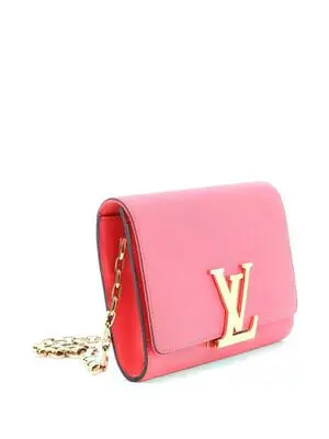 LOUIS VUITTON Chain Louise Leather Gm Clutch Bag