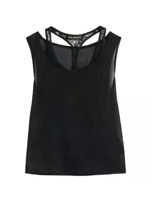 Our Legacy Lace Trim Tank Top - Black
