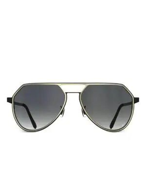 BLACKFIN Thunder Bay Geometric Frame Sunglasses - Silver