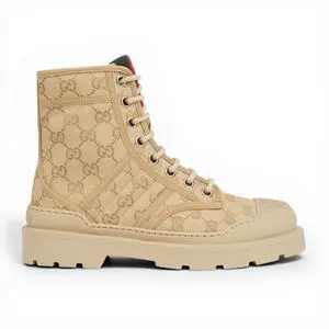 Women's Beige Combat Boots