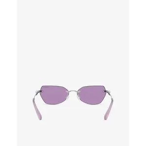 SWAROVSKI Sk7038 Irregular-frame Metal Sunglasses - Silver