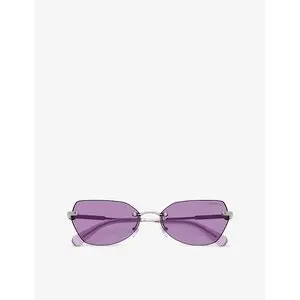 SWAROVSKI Sk7038 Irregular-frame Metal Sunglasses - Silver