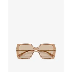 JIMMY CHOO Jc5048ju Square-frame Acetate Sunglasses - Brown