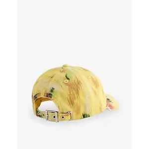 GANNI Logo-appliquéd Dyed Cotton Cap - Aurora