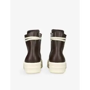 Rick Owens Ramone Bumper High Leather Trainers - Wine