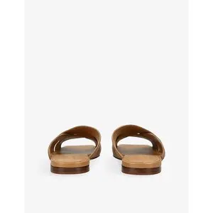 TOD'S Intrecciato Leather Sandals - Camel