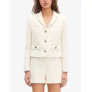 The Kooples Single-breasted Tweed Cotton-blend Jacket
