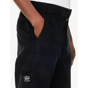 THAMES Cotton-blend Checked Jacquard Shorts