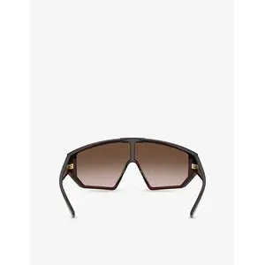 Versace Ve4461 Medusa Horizon Irregular-frame Injected Sunglasses - Brown