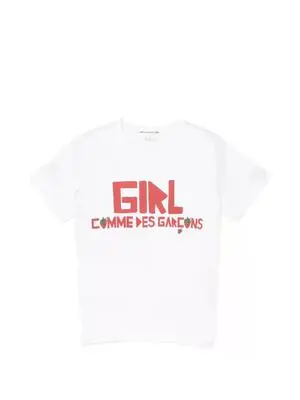 Comme Des Garçons Logo-print Round-neck T-shirt - White