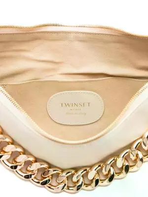 TWINSET Chain-detailed Shoulder Bag - Neutrals