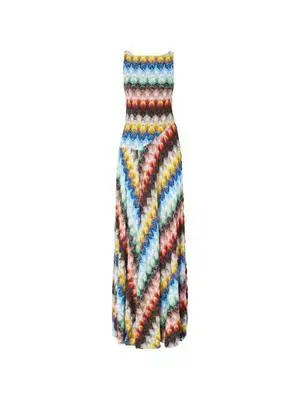 Missoni Sleeveless Printed Maxi Dress - Blue