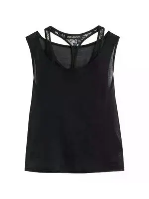 Our Legacy Lace-trimmed Reversible Tank Top - Black