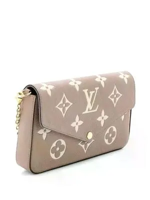 LOUIS VUITTON Felicie Pochette Bicolor Monogram Empreinte Giant Crossbody Bag - Neutrals