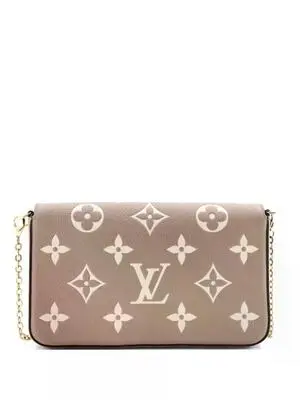 LOUIS VUITTON Felicie Pochette Bicolor Monogram Empreinte Giant Crossbody Bag - Neutrals