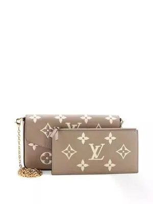 LOUIS VUITTON Felicie Pochette Bicolor Monogram Empreinte Giant Crossbody Bag - Neutrals