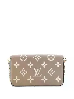 LOUIS VUITTON Felicie Pochette Bicolor Monogram Empreinte Giant Crossbody Bag - Neutrals