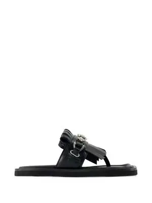 Toga Tassel-detail Square-toe Sandals - Black