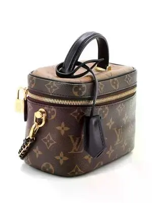 LOUIS VUITTON Vanity Handbag Reverse Monogram Canvas Pm Satchel - Brown