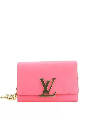 LOUIS VUITTON Chain Louise Leather Gm Clutch Bag - Red