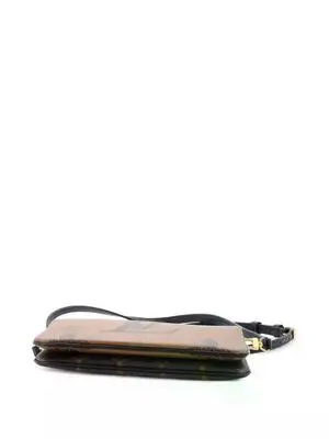 LOUIS VUITTON Double Zip Pochette Reverse Monogram Giant Clutch - Brown