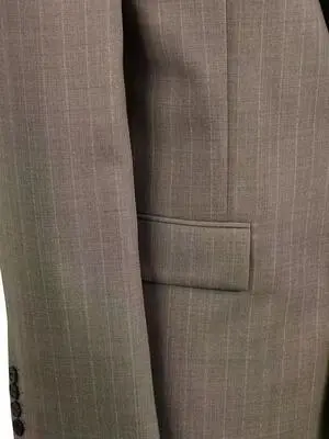 Saint Laurent Pinstripe Wool Blazer - Neutrals