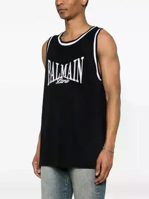 Balmain Logo-embroidered Tank Top