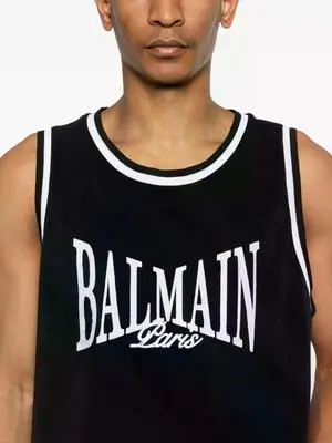 Balmain Logo-embroidered Tank Top