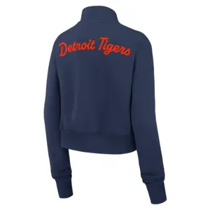 Nike Detroit Tigers Phoenix Mlb Cropped 1/4-zip Crew - Blue