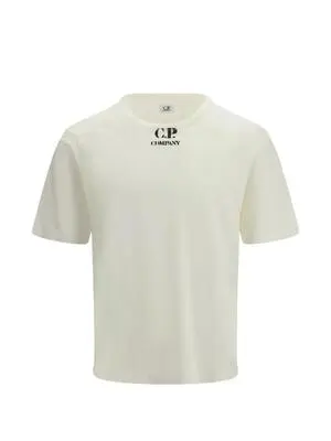 C.P. COMPANY 1020 Jersey Short Sleeve Logo T-shirt - Neutrals