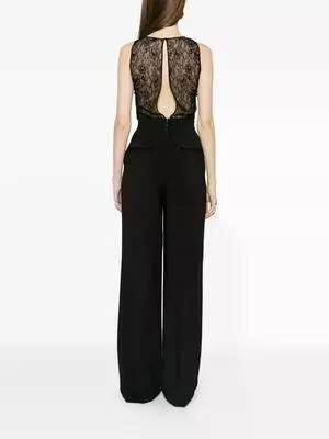 Elisabetta Franchi Sleeveless Jumpsuit With Embroidered Bodice And Palazzo Trousers