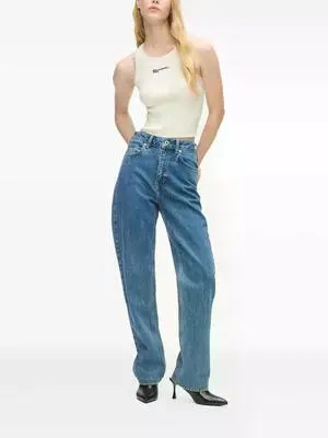 Karl Lagerfeld Ribbed Tank Top - Neutrals