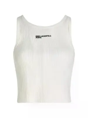 Karl Lagerfeld Ribbed Tank Top - Neutrals