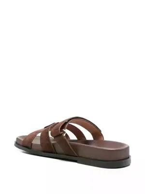 BIBI LOU Leather Flat Sandals - Brown