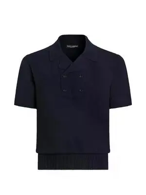 Dolce & Gabbana Cotton Knit Polo Shirt - Blue