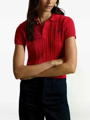 Polo Ralph Lauren Cropped Cable-knit Polo Shirt