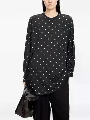 JNBY Polka Dot Long-sleeve Top - Black