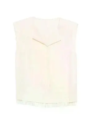 LESS Sleeveless V-neck Vest - Neutrals