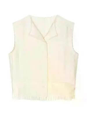 LESS Sleeveless V-neck Vest - Neutrals