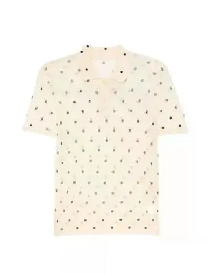 JNBY Polka Dot Polo Top - Neutrals