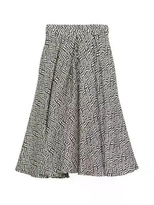 Max Mara Perle Jacquard Pleated Midi Skirt