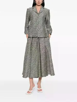 Max Mara Perle Jacquard Pleated Midi Skirt