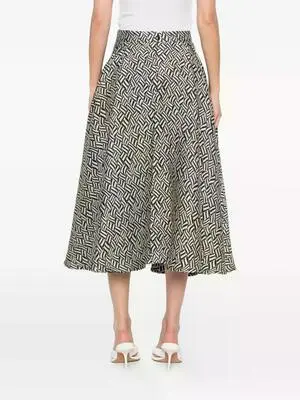 Max Mara Perle Jacquard Pleated Midi Skirt