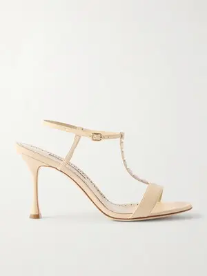 Manolo Blahnik Imbosan 90 Leather Sandals