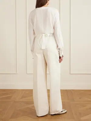 Brunello Cucinelli Wrap Silk Blouse